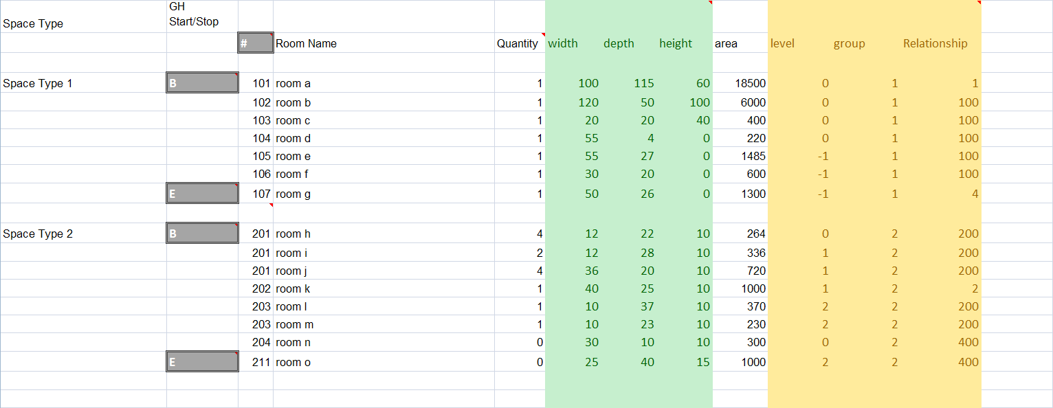 Grasshopper Space Planner